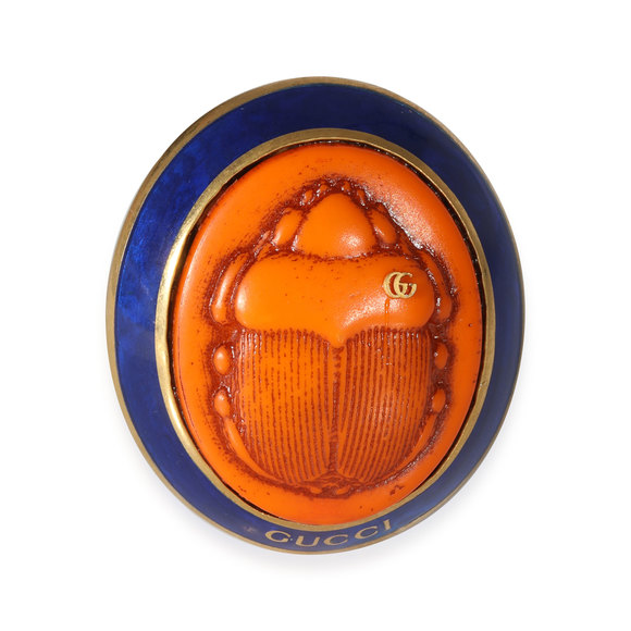 Gucci | Jewelry | Gucci Resort 29 Orange Beetle Cameo Brooch 1 12 Wide ...